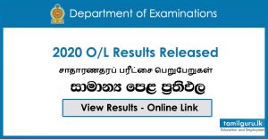 GCE O/L 2020 Results Released (View Online)