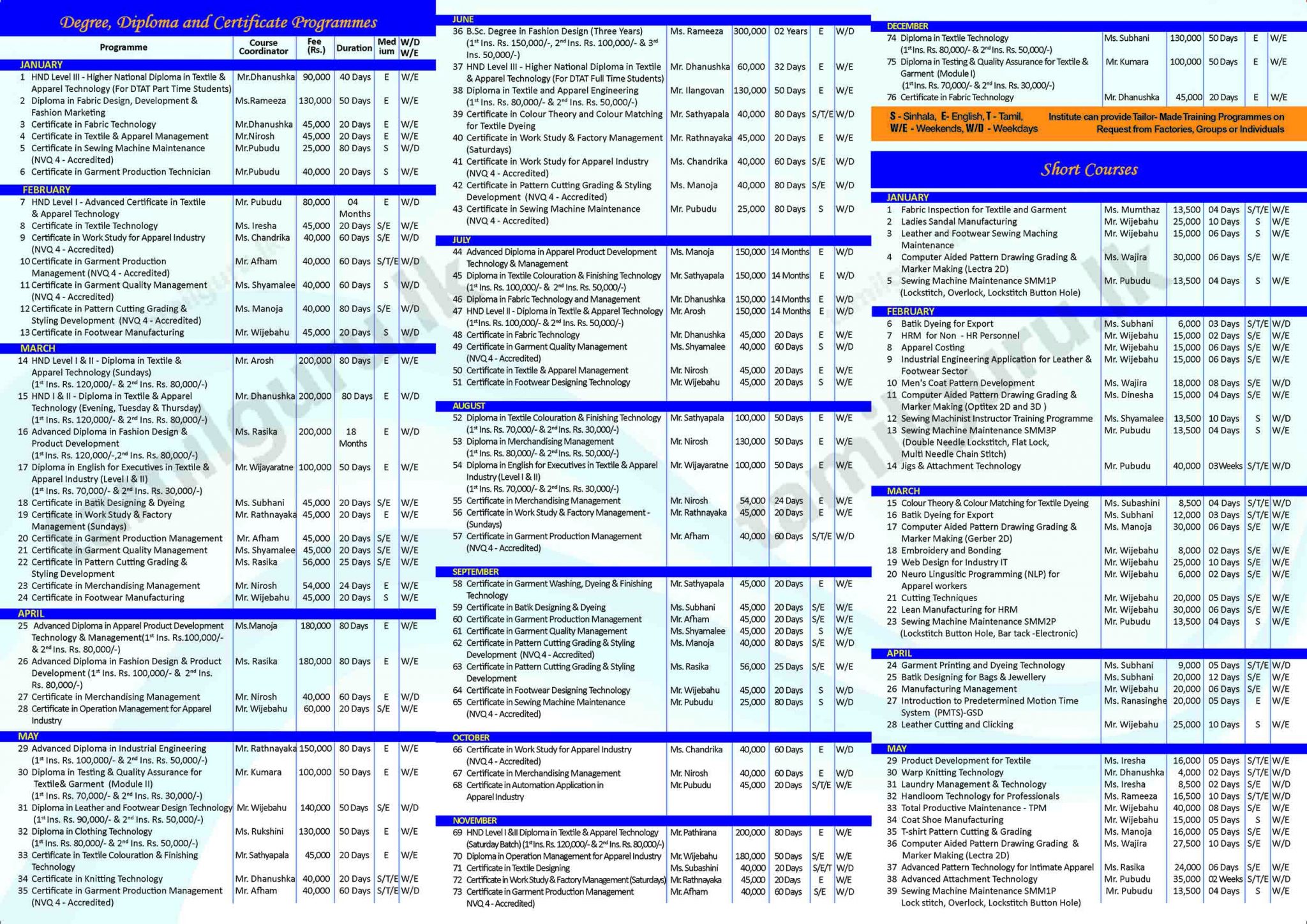 SLITA Training Calendar 2022 (Upcoming Courses List)