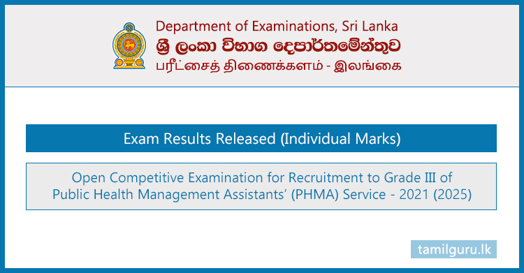 Public Health Management Assistant Exam Results (Individual Marks) 2025
